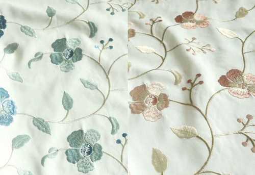 Ткань на шторы Вышивка Цветы Италия
