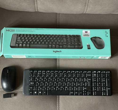 Беспроводная клавиатура и мышь logitech mk220