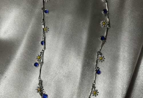 Ожерелье с ромашками, цепочка декоративная женская