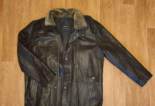 Кожаная куртка с мехом Pierre Cardin