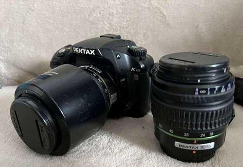 Фотоаппарат Pentax К10 D с двумя объективами