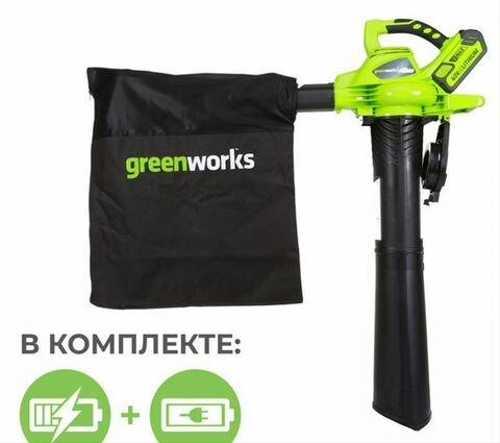 Воздуходув аккумуляторный GreenWorks GD40BVK4