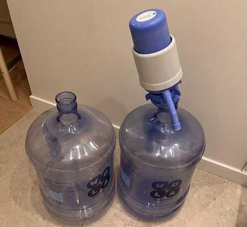 Бутылки и помпа 19 литров | Festima.Ru - Мониторинг объявлений
