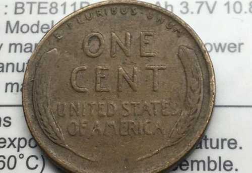 Монета США 1 цент 1955 год колосья пшеницы