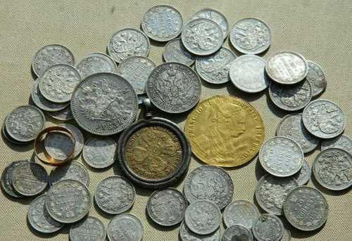 Кладовые монеты России, пятаки и рубли
