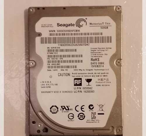 Жесткий диск HDD Seagate 500Gb 2.5"