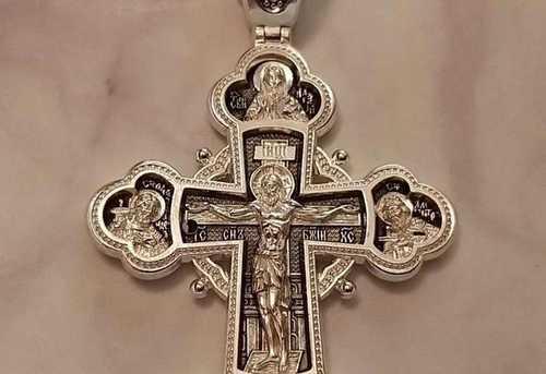 Крупный серебряный православный крест