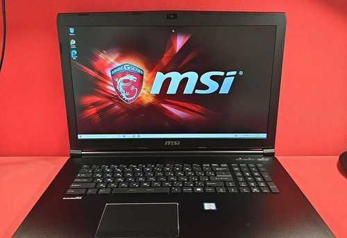 Игровой ноутбук 15.6" MSI MS-16J9, 256 ГБ, Core i5-7300HQ, RAM 8 ГБ, GeForce GTX 1050 4 ГБ