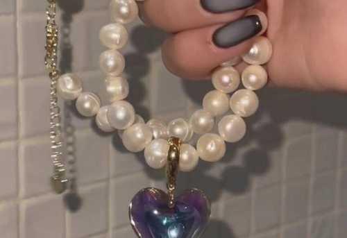 Ожерелье из жемчуга kotlo studio с сердцем