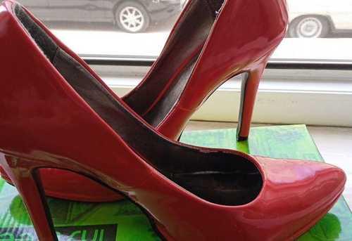 Туфли красные женские 37
