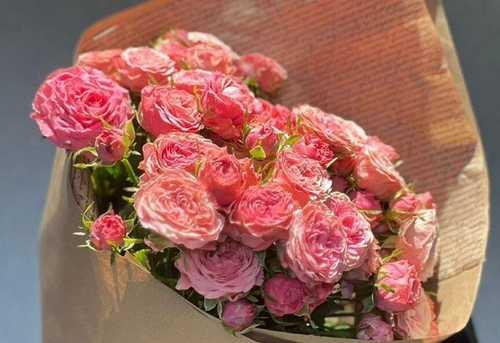 Букет пионовидных кустовых роз / Цветы