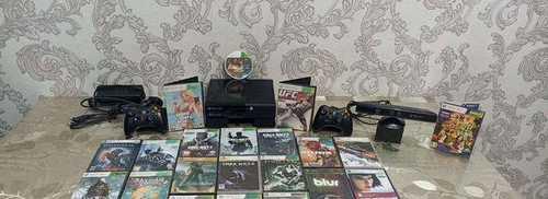 Xbox 360E (250G) 2 джой кинект + много игр