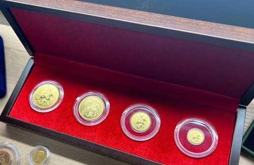 Набор из 4х золотых монет "Георгий Победоносец"