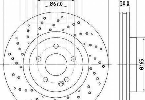 Диск тормозн Mercedes A W176 12- CLA C117 13- пере