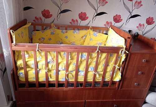 Детская кровать для новорождённых до 6 лет