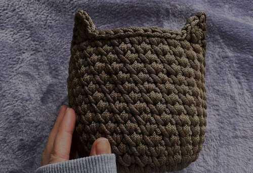Корзинка для хранения плетенная из шнура