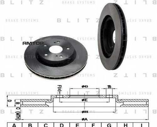Blitz BS0298 Диск тормозной вентилируемый перед