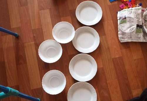 Столовая посуда тарелки глубокие, плоские