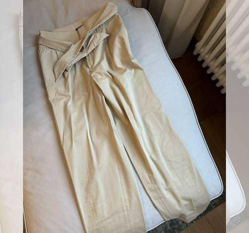 Брюки песочные Massimo Dutti с поясом, размер M