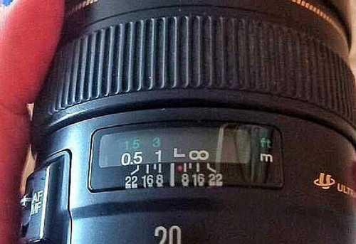 Объектив Canon 20mm 2.8. .c фильтром UV