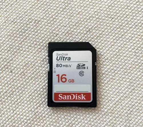 Карта памяти sdhc SanDisk Ultra 16 GB