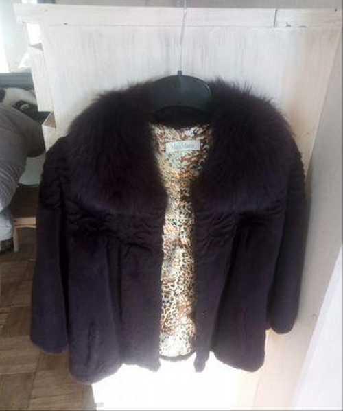 Меховой жакет Max Mara фиолетовый