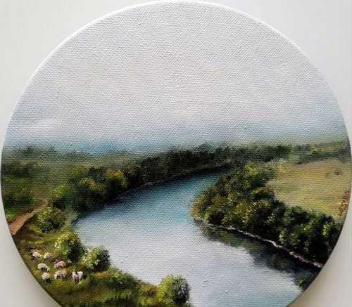 Река. Картина 20 см