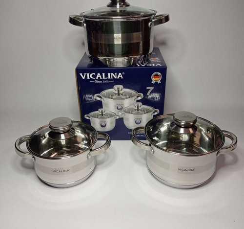 Набор кастрюль vicalina VL-275, 1.9л, 2,7л, 3,6л