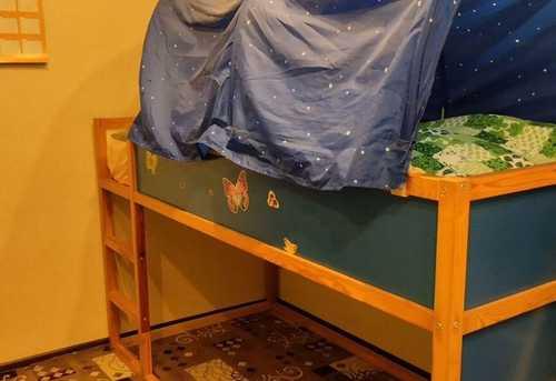 Кровать двухъярусная IKEA с навесом