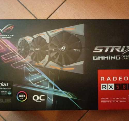 Видеокарта rx580 8gb asus strix