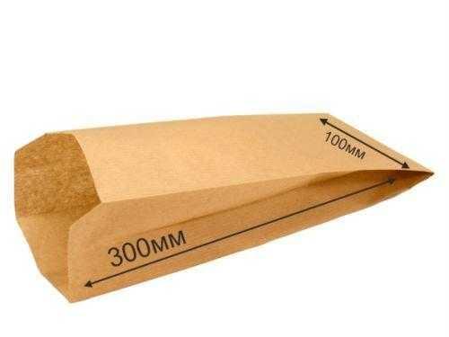 Бумажный пакет 30*10+5см, крафт (100шт)