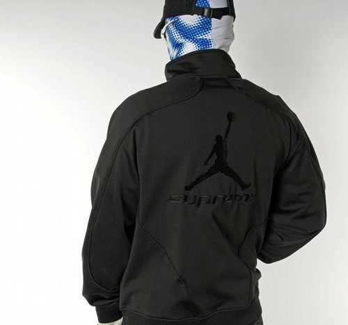 Кофта черная Supreme x Jordan Tricot Track Jacket