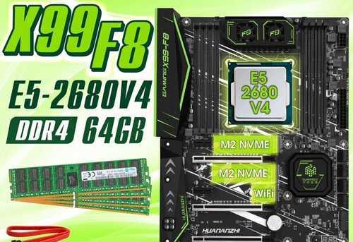 Комплект x99 F8 + 2680v4 + 64гб DDR4