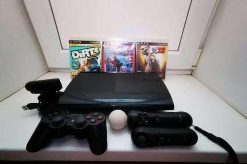 Sony playstation 3 super slim 500gb +3 диска