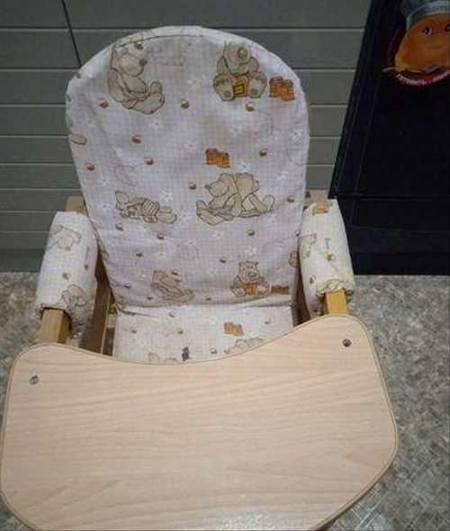 Советский детский стульчик для кормления деревянный
