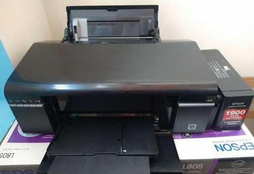 Принтер струйный Epson L805, цветн, A4, черный