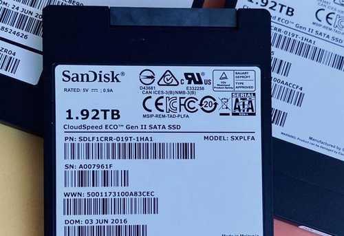 Серверные SSD SanDisk 1.92Tb sdlf1CRR-019T-1HA1