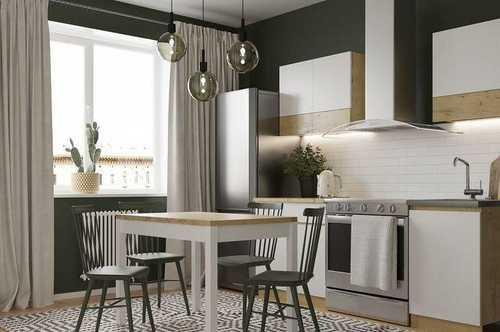 Стол обеденный 1.1м новый бунратти/белый IKEA-стил
