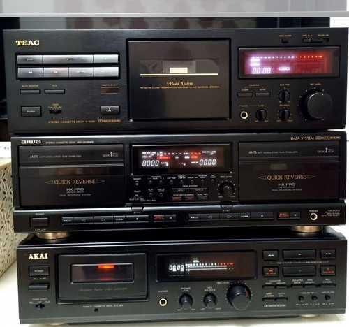 Кассетная дека Aiwa Ad WX 929, Akai DX 49, Teac