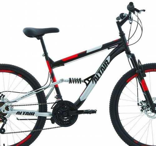 Велосипед горный двухподвес Altair MTB FS 2.0 d-26 3x6 (2021) 16" черный/красный