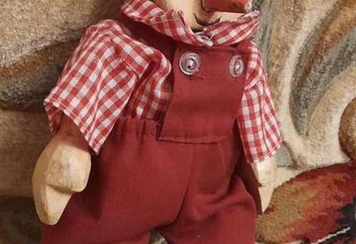 Кукла деревянная Буратино старая СССР