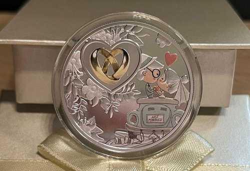Свадебная монета" 10г. ч. серебра на подарок