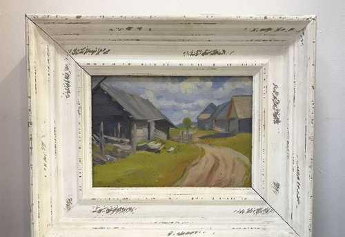 Картины пейзаж худ Кутепова Деревня масло 1930е