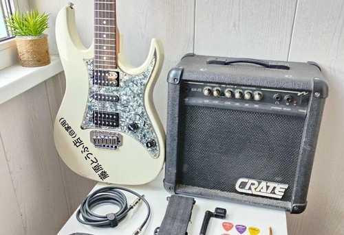 Электрогитара Ibanez Grx150 +комб Crate 15вт +комп