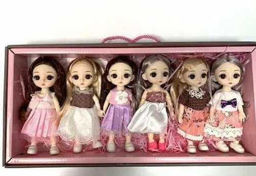 Шарнирные мини-куклы набор(6шт)