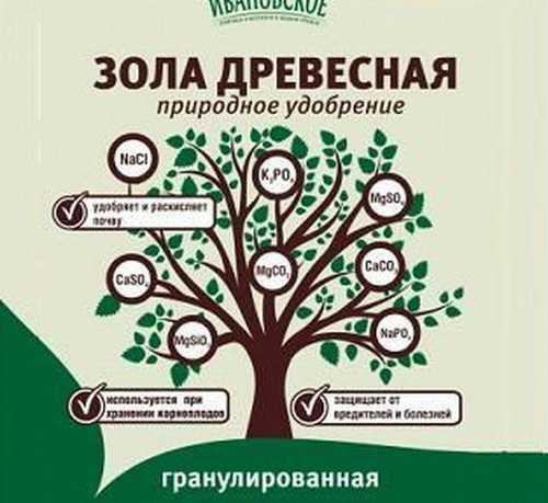 Зола гранулированная древесная 1,5 кг