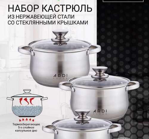 Набор кастрюль с крышками