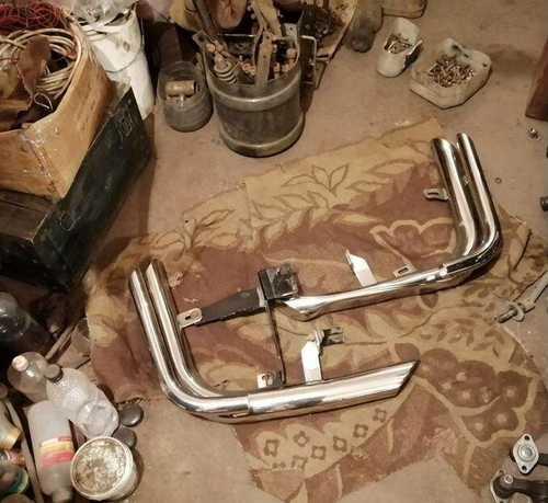 Защита заднего бампера углы двойные Land Cruiser 2