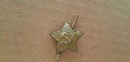 Звезда на пилотку ркка полевая горячая эмаль латун