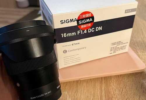 Объектив Sigma AF 16mm f/1.4 DC DN Sony E